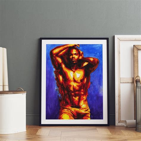 Relaxing Male Watercolor Art Print Male Figure Art Human Etsy