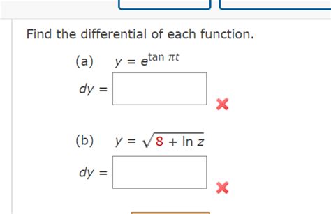 Solved Find The Differential Of Each Chegg