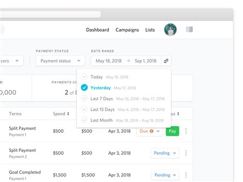 Date Selector Ui For Dashboard Design