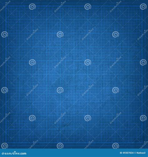 Blueprint Background Blue Paper Print With White Grid Pattern Vector Illustration Drawing