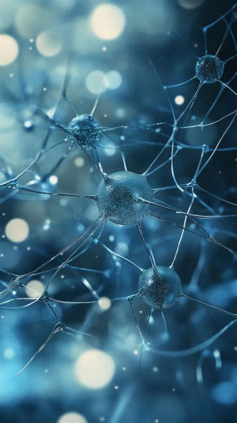Blue Neural Network With Dynamic Connections And Glowing Nodes Stock Image Image Of Nodes