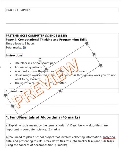 pretend aqa 8525 paper 1 practice teaching resources