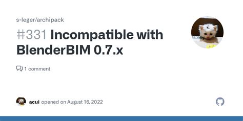 Incompatible With BlenderBIM 0 7 X Issue 331 S Leger Archipack GitHub