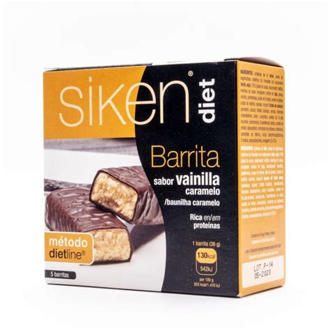 Siken Diet Barrita Sabor Vainilla Caramelo 5 Barritas Farmasoler