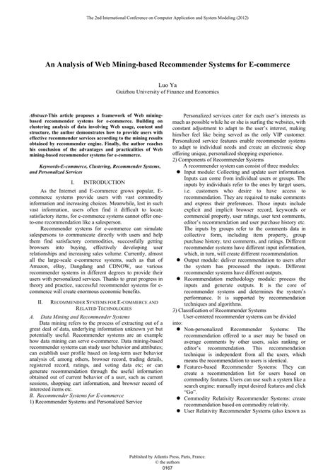 Pdf An Analysis Of Web Mining Based Recommender Systems For E Commerce