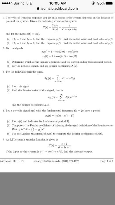 Solved The Type Of Transient Response You Get In A