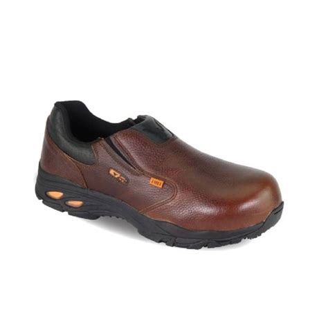 Safety Toe Shoes Mens Thorogood I Met Brown Slip On Metatarsal Guard