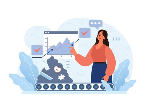 Woman Analyzing Data Trends Flat Vector Illustration Vector Art At Vecteezy
