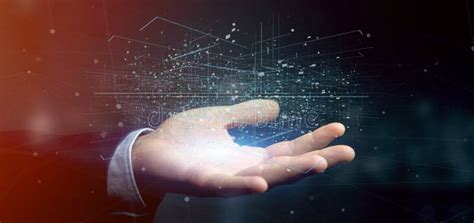 Man Holding Data Binary Cloud D Rendering Stock Photo Image Of Number Computer