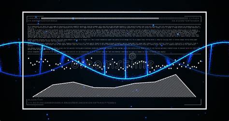 Animation Of Dna Helix Over Display Screen With Computer Language