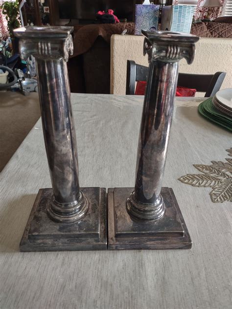 Gorham Ep Grecian Style Column Candleholders 07608 Etsy