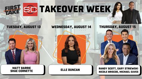 Sportscenters Anchors Set To Take Over First Take For Three Days