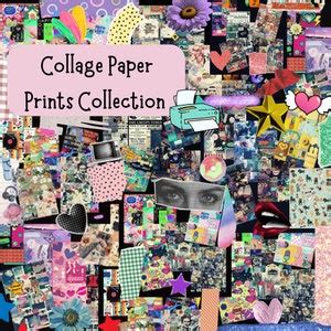 Printable Collage Sheets Bundle Prints Premade Pages Diy Craft
