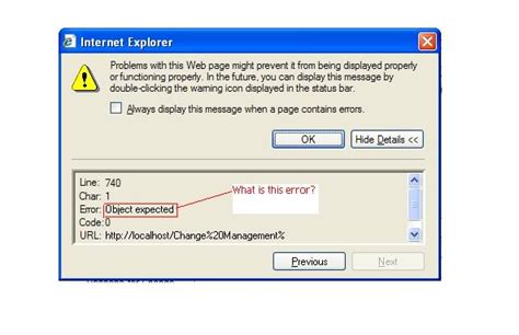 Object Expected What Does This Mean Postbyes