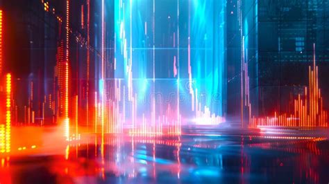 Vibrant Abstract Light Performance Art Futuristic Neon Glow Digital Visualization Of Data