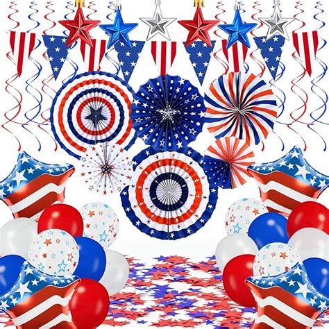 46pcs 4th Of July Decorations Patriotic Party Decorations