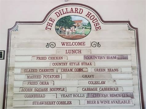 The Dillard House Menu Updated November 2025