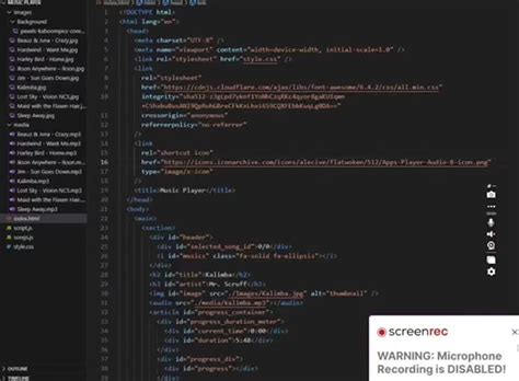 Naseebullah Hoshmand On Linkedin Webdevelopment Internshipsuccess Musicplayer Html Css