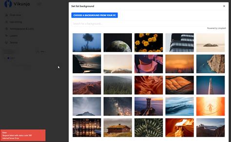 500 Internal Server Error When Selecting Unsplash Background Image
