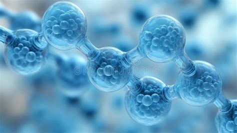 Intricate Molecular Structure With Fluid Dynamics In Blue Tones Stock Footage Video Of