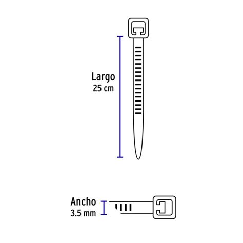 Cincho Plástico 40 Lb 25 Cm Bolsa Con 1000 Pzas Volteck