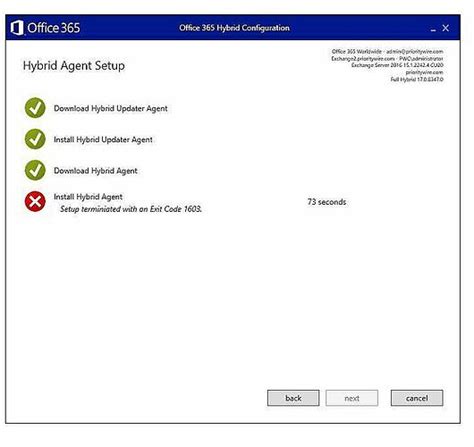 Microsoft Office 365 Hybrid Configuration Wizard Failing Collaboration Spiceworks Community