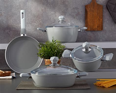 Nbl Bicoat Serisi 7 Parça Natural Seramik Set Grey