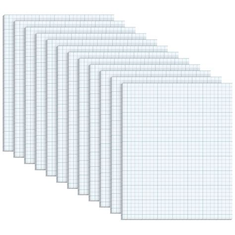 Jetec 12 Pcs 600 Sheets Graph Paper 8 5 X 11 Inch Graph Paper Notebook Grid Paper Drafting