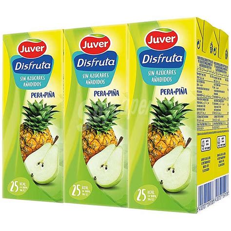 Juver Disfruta Néctar De Pera Y Piña Sin Azúcares Añadidos Pack 6 Briks