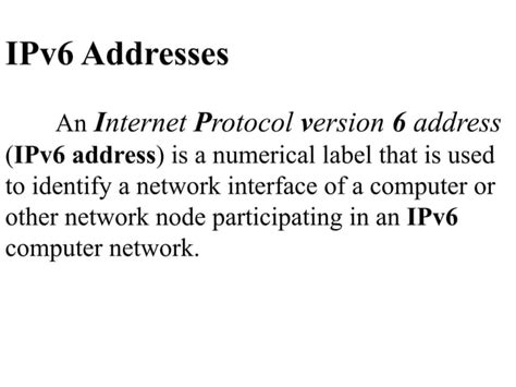 Ipv6 Address Pptx