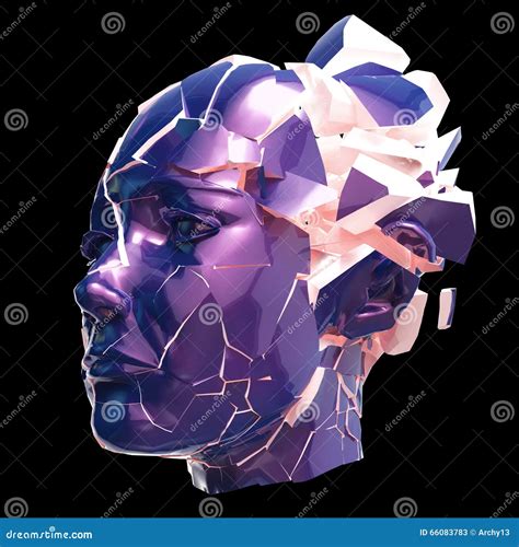 Glossy Woman Head Exploding Shuttered Headache Mental Problems