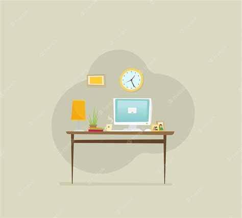 Premium Vector Workstation Flat Design