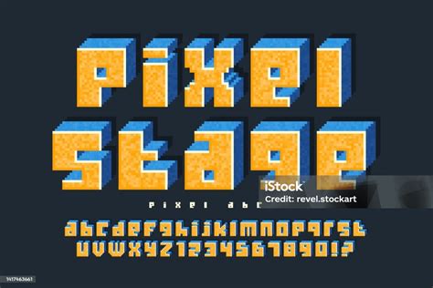 Pixel Vector Alphabet Design Stylized Like In 8bit Games Stock Illustration Download Image Now