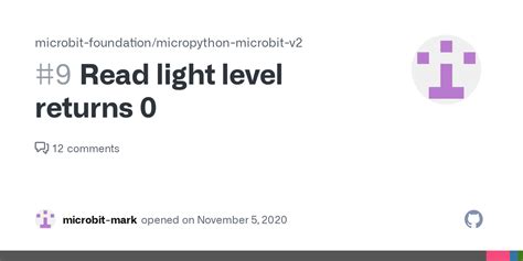read light level returns 0 · issue 9 · microbit foundation micropython microbit v2 · github