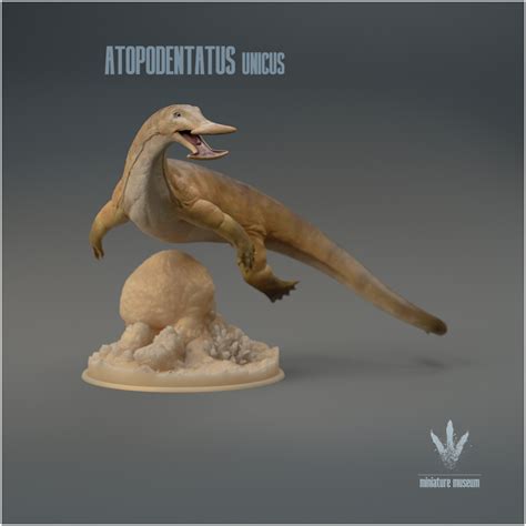 3d Printable Atopodentatus Unicus Swimming By Miniature Museum