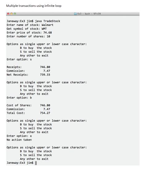 Solved Exercise 3 Buy And Selling Stock 3 Points If Not Chegg Com
