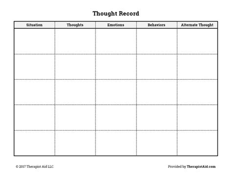 Thought Record Template For Therapy Pdf