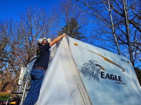 Replacing An RV Awning This Project Took 3 Different Ladders