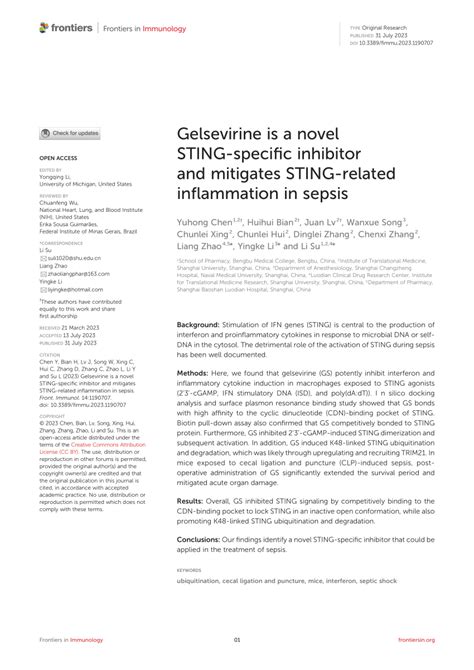 Pdf Gelsevirine Is A Novel Sting Specific Inhibitor And Mitigates Sting Related Inflammation