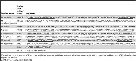 Oligonucleotide Padlock Probes And Probe Specific Primers Used For Download Table