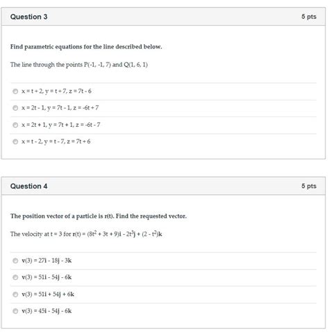 solved find parametric equations for the line described