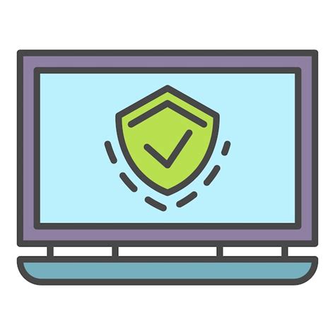 Premium Vector Protected Laptop Icon Outline Protected Laptop Vector Icon Color Flat Isolated