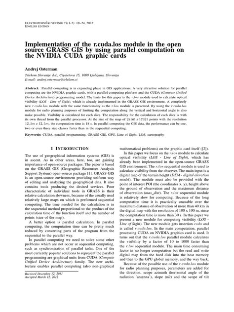 Implementation Of The Rcuda Los Module In The Open Source Grass Gis
