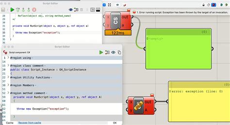 Rh8 New C Component Throwing Exception Message Grasshopper