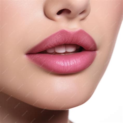 Premium Photo Sexy Female Lips With Pink Lipstick Closeup Seductive