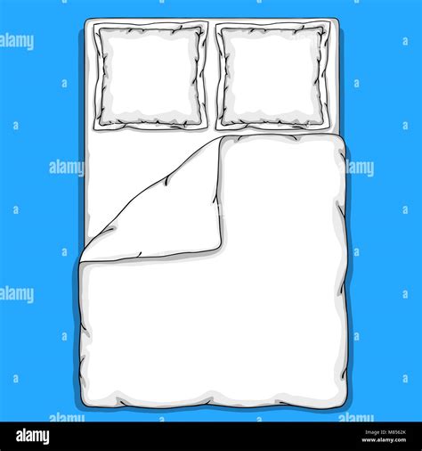 Bed Linen Template With Pillows Duvet Cover And Sheet Stock Vector