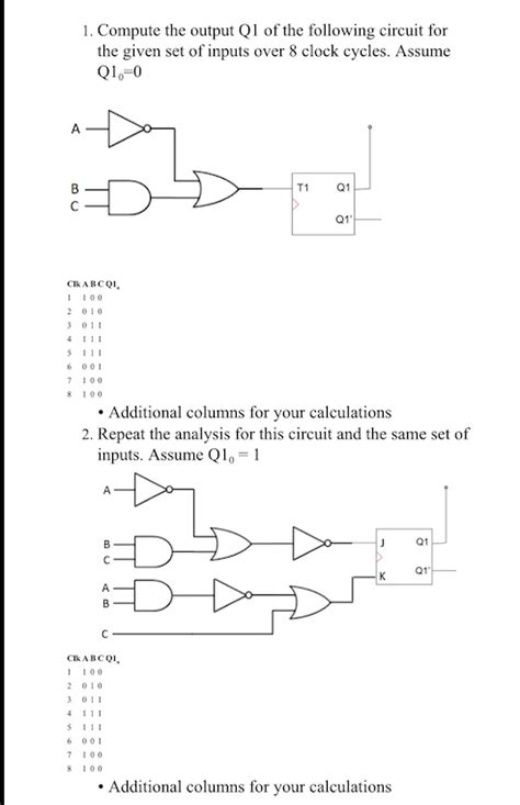 Solved 1 Compute The Output Q1 Of The Following Circuit For