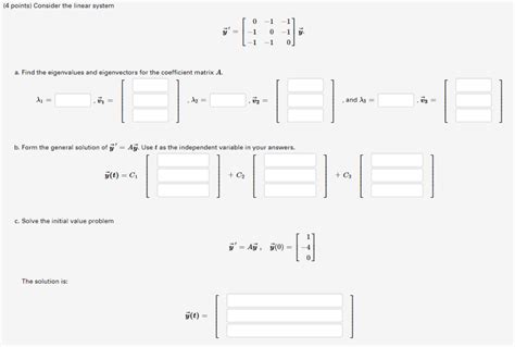Solved Points Consider The Linear System L A Find Chegg