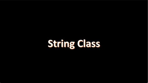 String Class Youtube