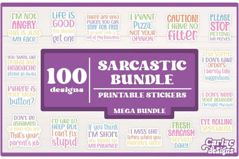 Sarcastic Funny Stickers Huge Packaging Stickers Bundle